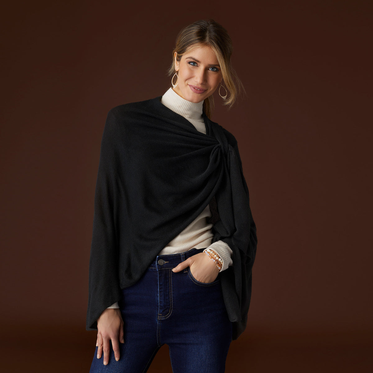 Kiara Pull Thru Wrap - Black – Ginger Snaps & Co.