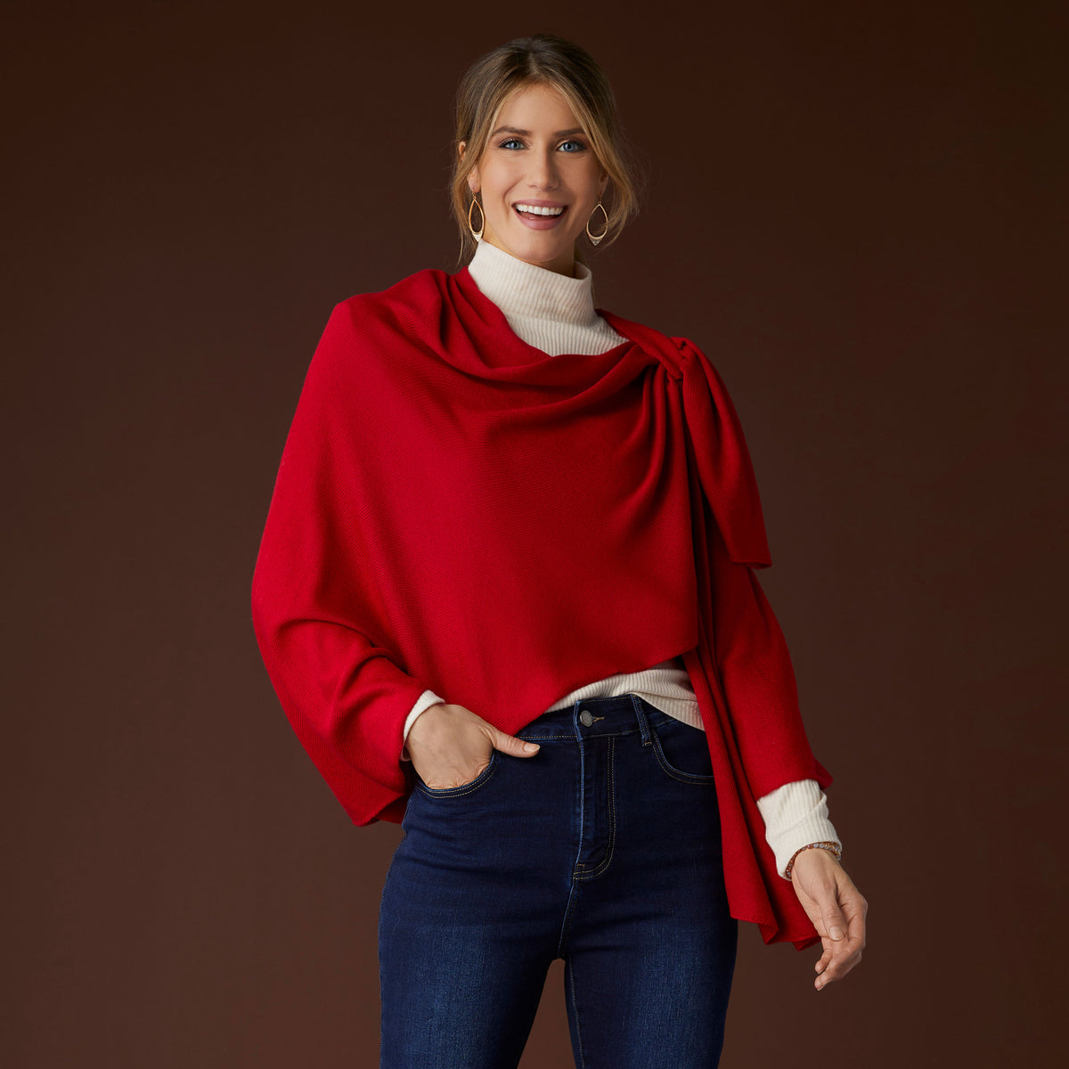 Kiara Pull Thru Wrap - Red – Ginger Snaps & Co.